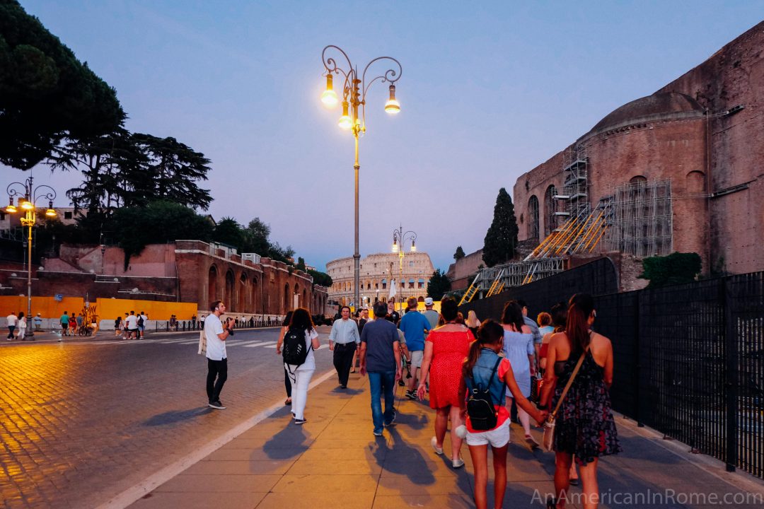 Visiting the Colosseum at Night - An American in Rome